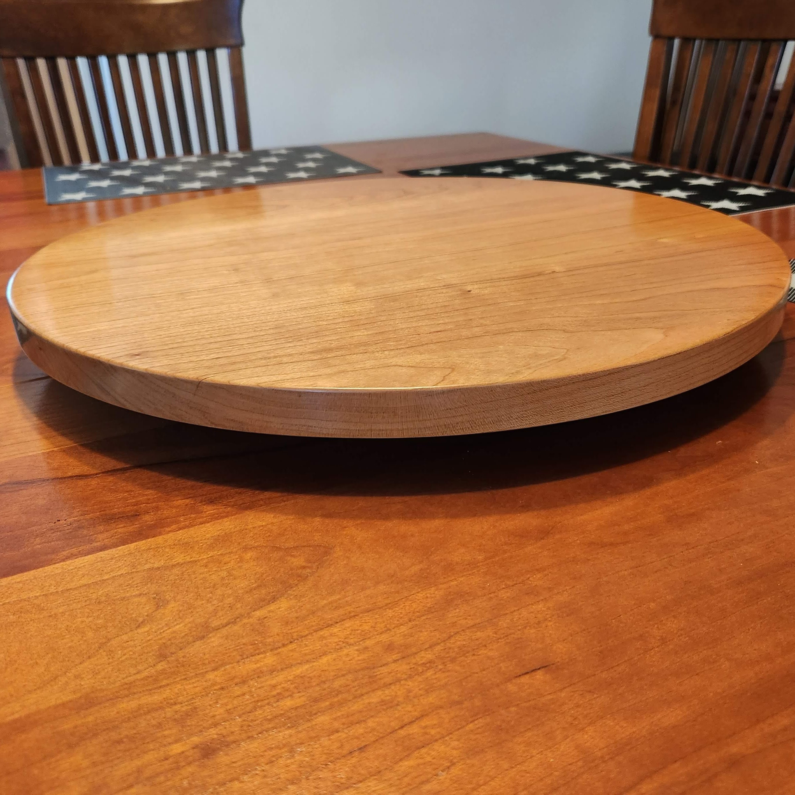 Cherry Lazy Susan - Natural Hardwood Turntable - Family-style Rotating ...