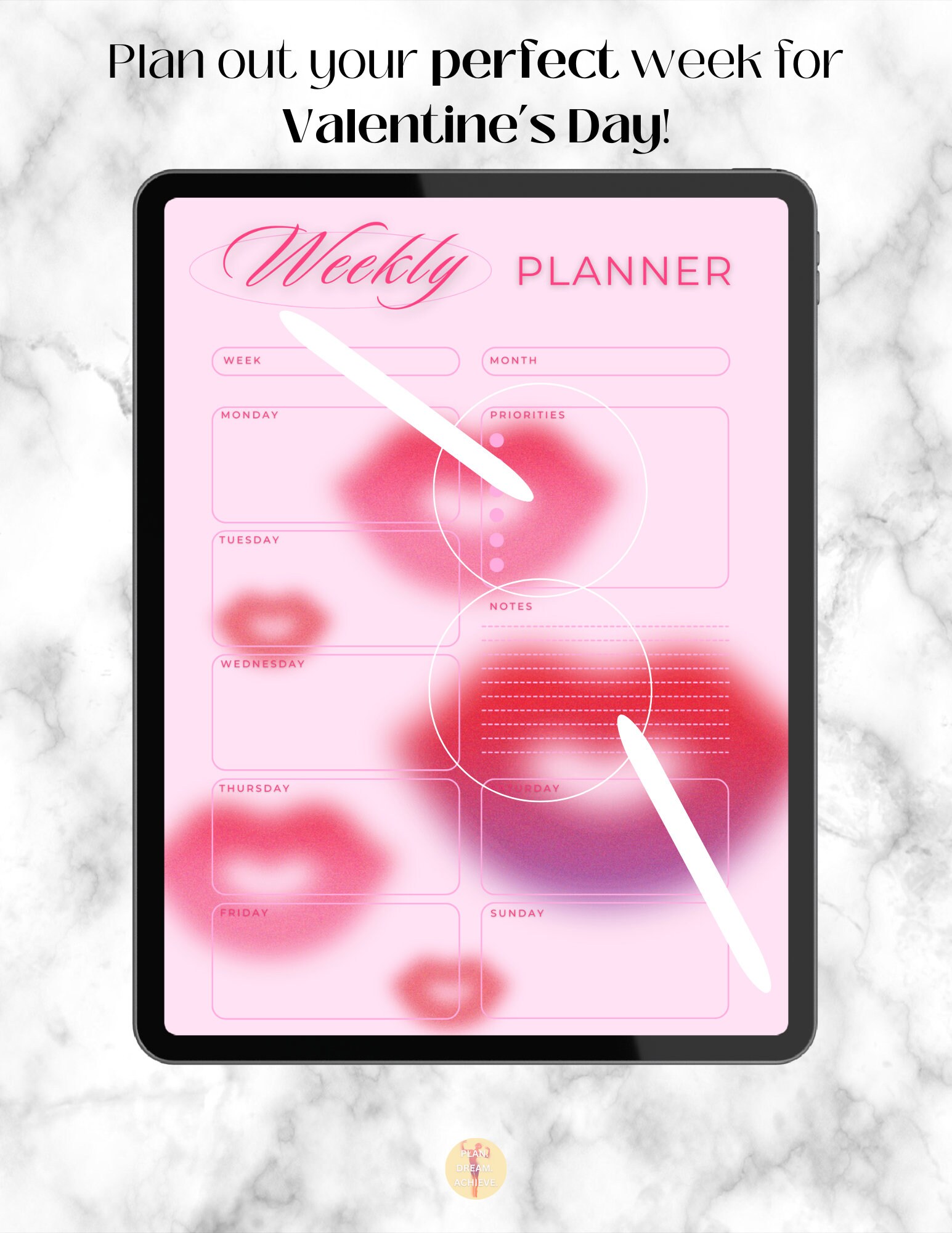 Valentine's Day Weekly Planner Printable, Sweet Love Planner, Weekly ...