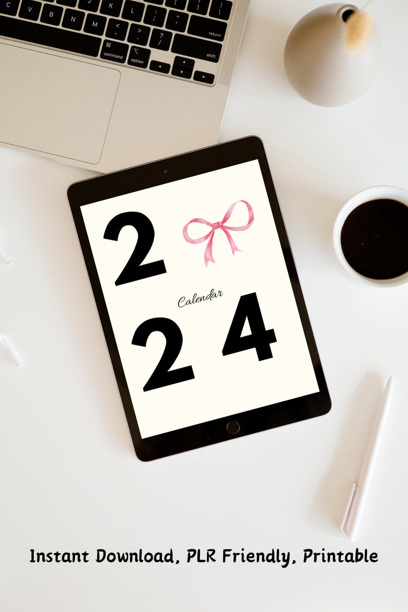 2024 Calendar | Coquette Aesthetic | Cute Calendar | Monthly Calendar ...