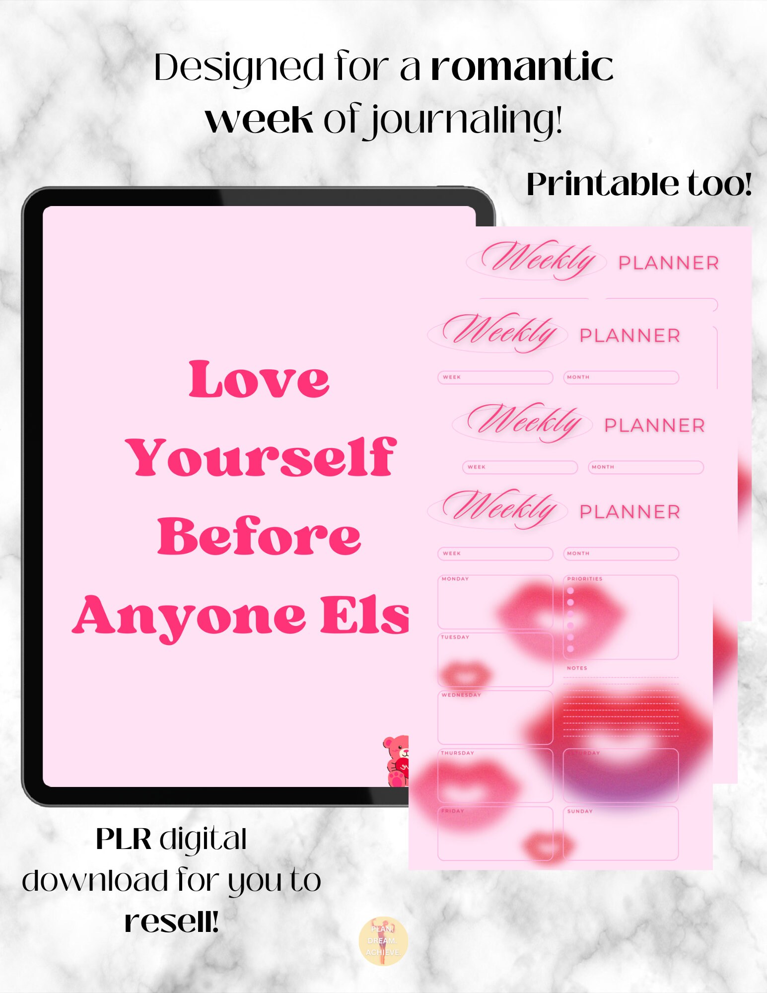 Valentine's Day Weekly Planner Printable, Sweet Love Planner, Weekly ...
