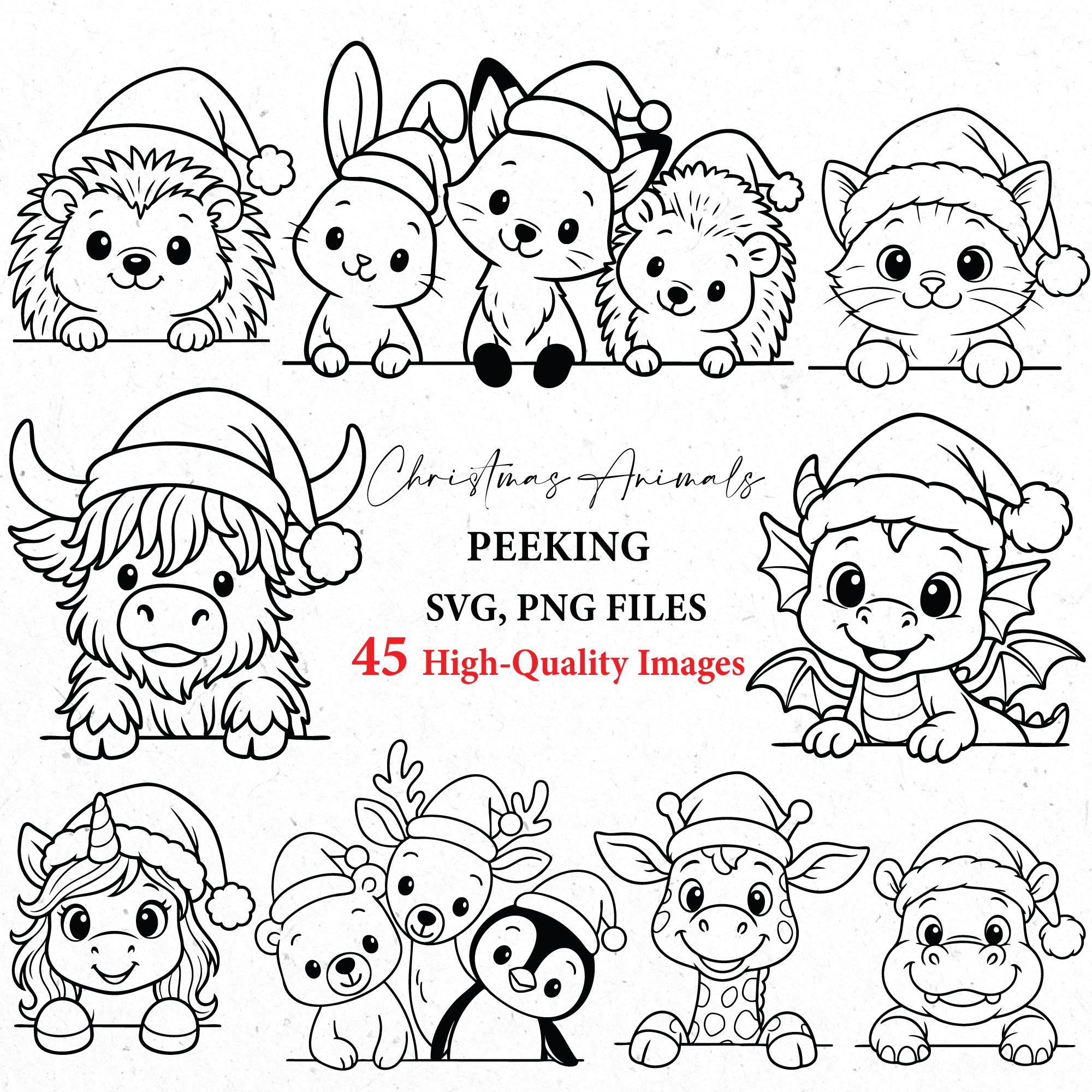 Cute Christmas Animals, Christmas SVG Bundle, Safari SVG, Svg Cricut ...