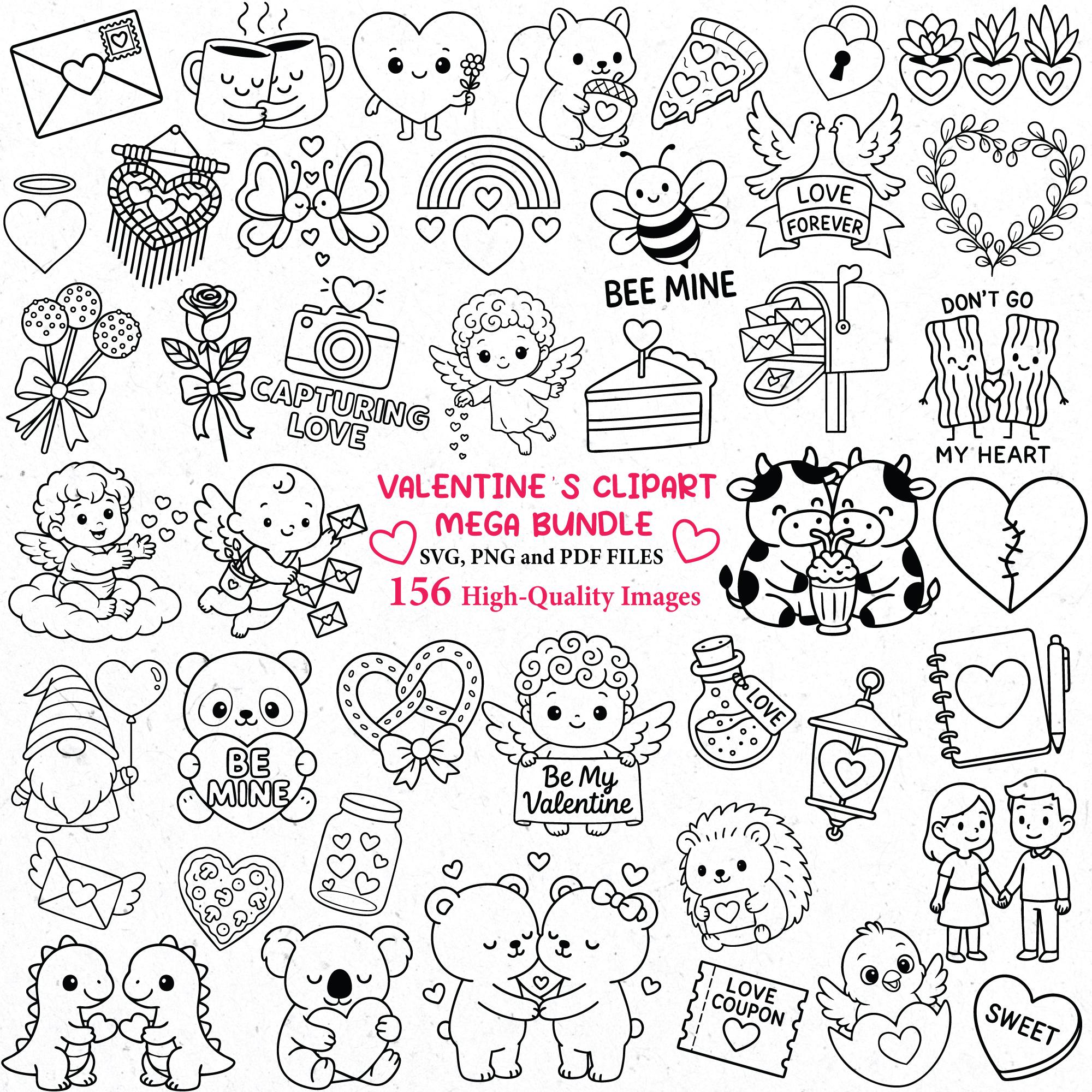 Cute Kawaii Valentine's SVG, Valentine's Png, Valentine's Clipart ...