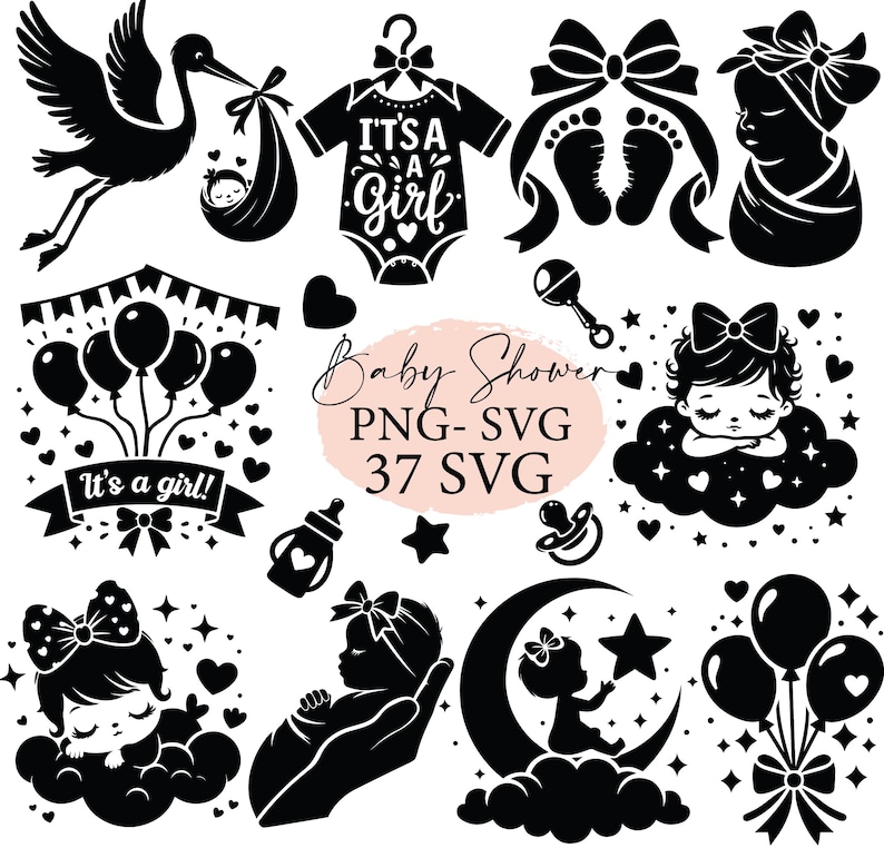 Baby Shower Svg, Baby Girl Svg, Nursery Svg, Baby Girl Png, Baby Png ...