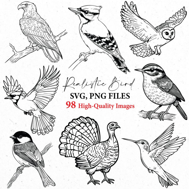 Birds Vector Line Art - Etsy UK
