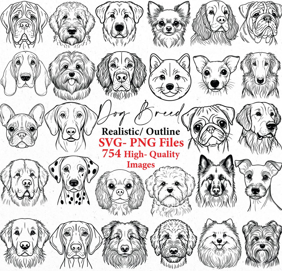 Dog Svg, Dog Outline, Svg Bundle, Svg Files, Svg Cricut, Dog Lover,dog ...