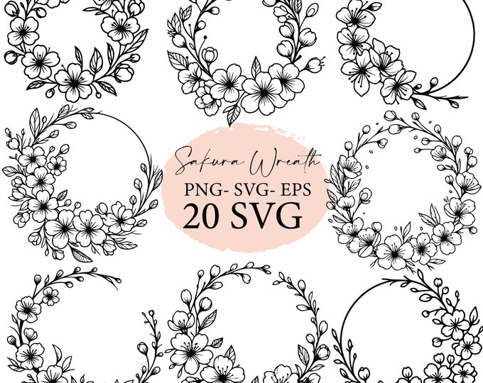 40 Flower SVG Bundle, Floral SVG Cut Files, Simple Bold Outline Flowers ...