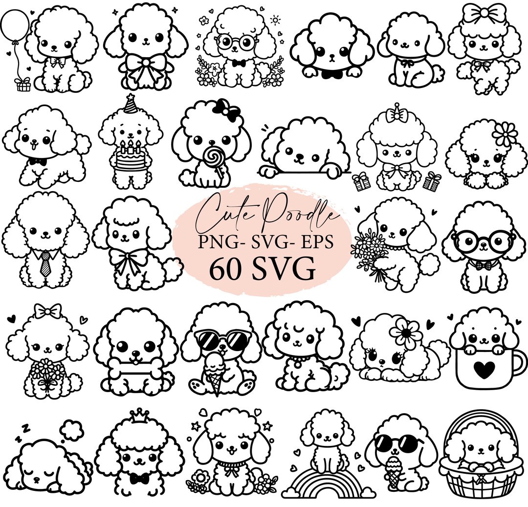 Cute Poodle Dog SVG Bundle, Dog SVG, Svg Cricut, Doodle, Handrawn Style ...