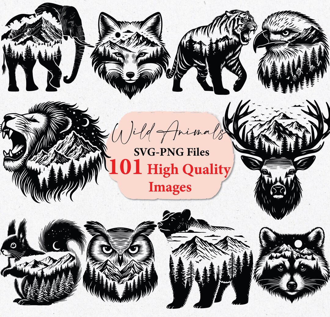 Animals Svg, Wild Animals, Forest Animals Svg Bundle, Animals With ...