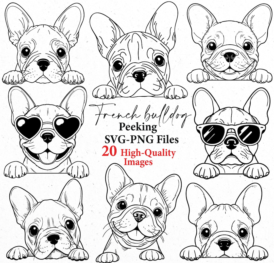 Frenchie Peeking Svg, French Bulldog Peeking Svg, Dog Svg, Frenchies ...