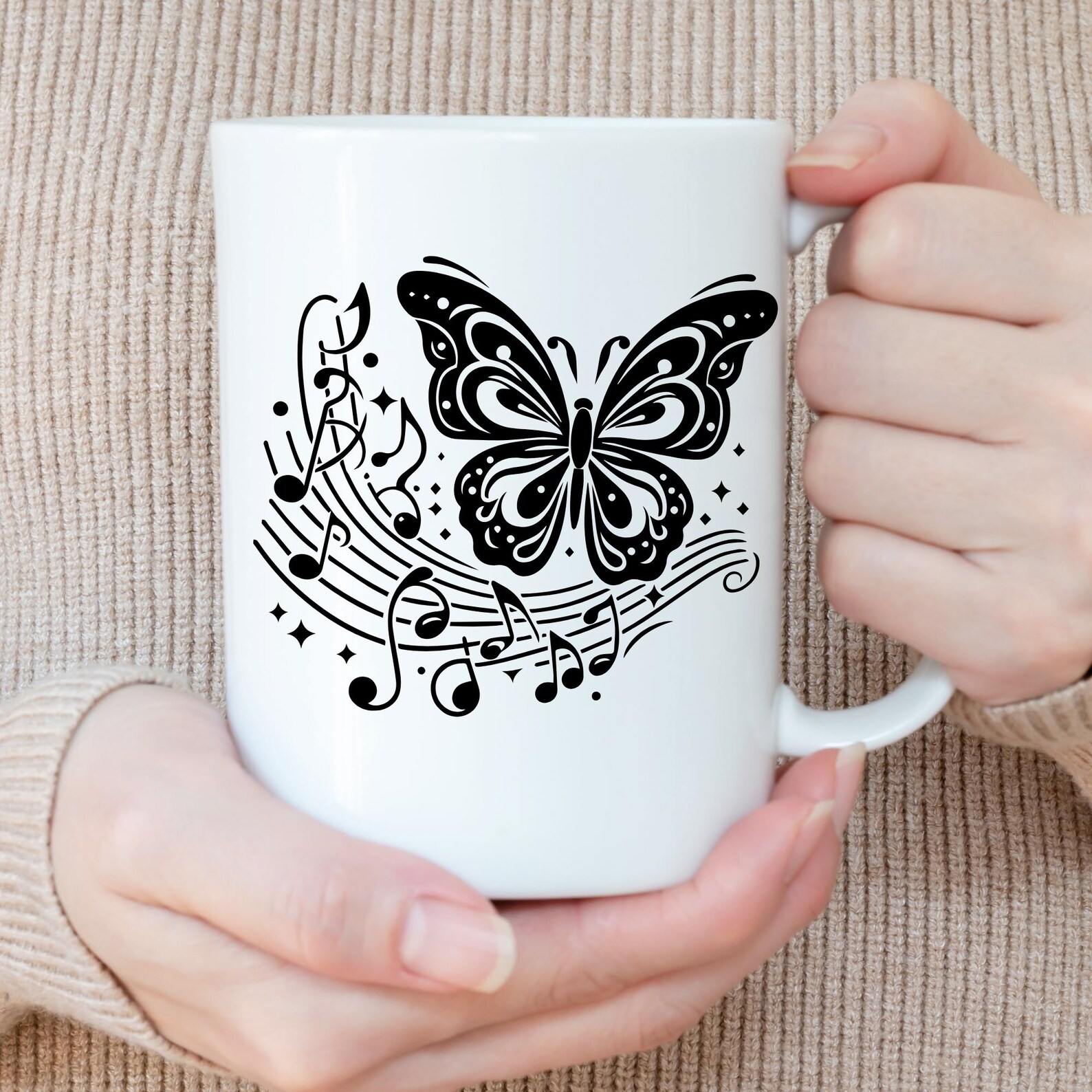 Butterfly, Music Note Svg, Elegant Butterfly With Music Notes ...