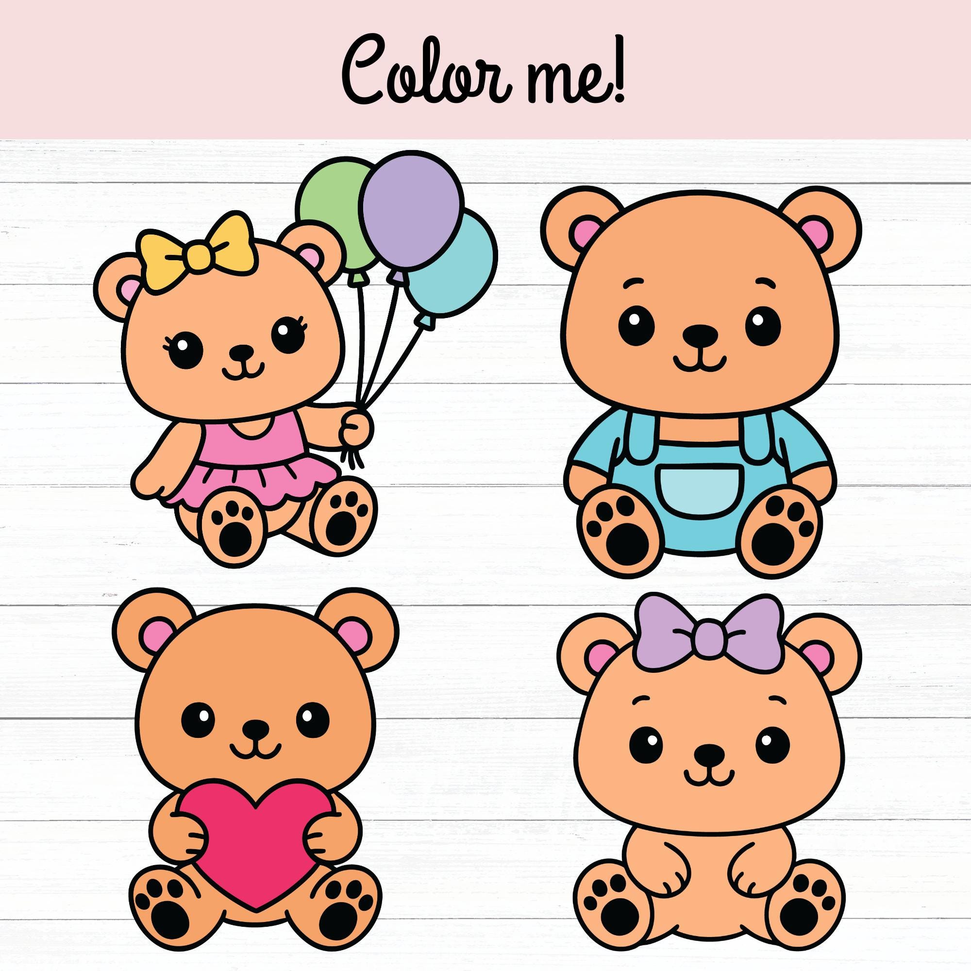 Cute Bear Svg, Bear Png, Cute Baby Bear Clipart, Kawaii Animals, Baby ...