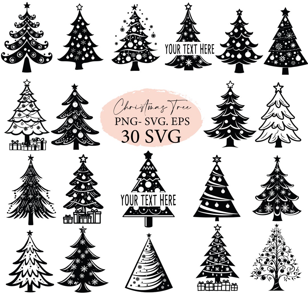 Christmas Tree, SVG Bundle, Holiday SVG, Svg Cricut, Doodle, Svg Cute ...