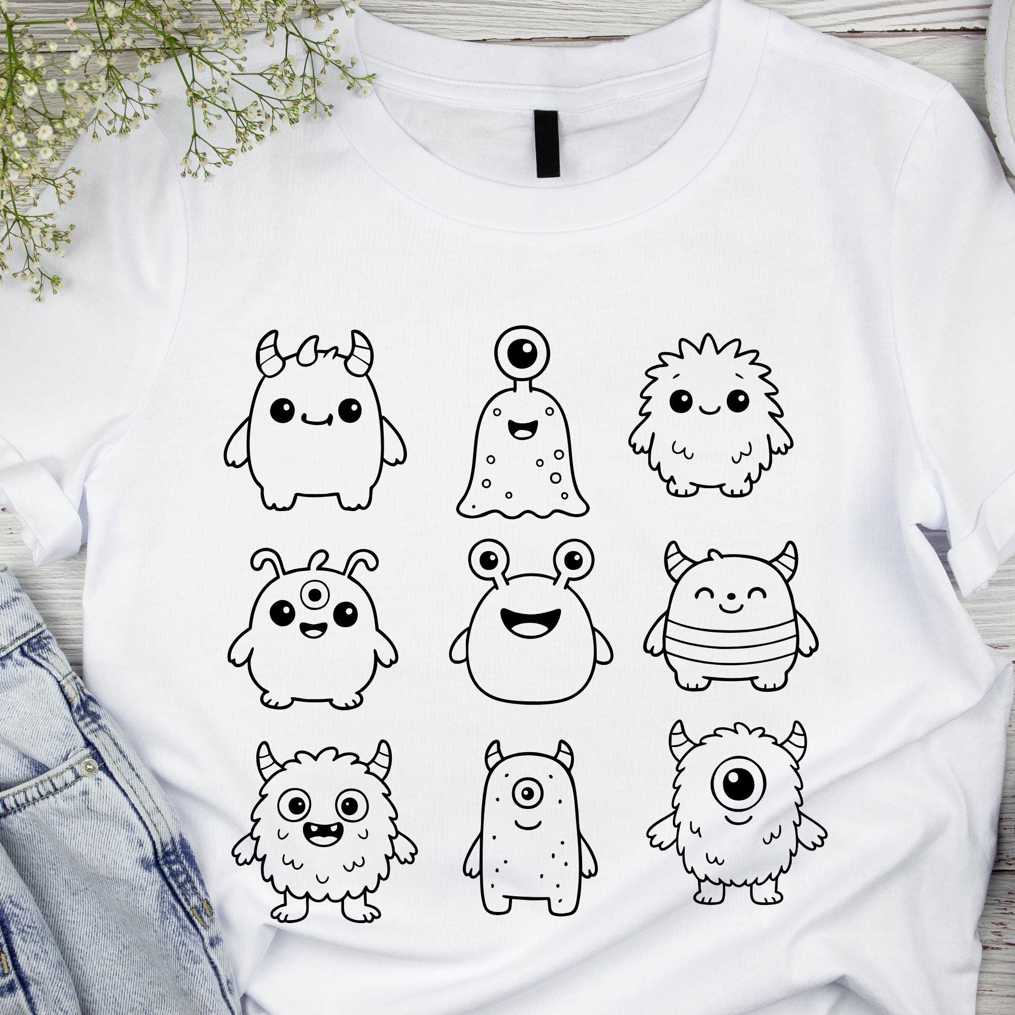 65 Cute Monsters Svg, Monsters Png, Cute Alien Svg, Monster Vector ...
