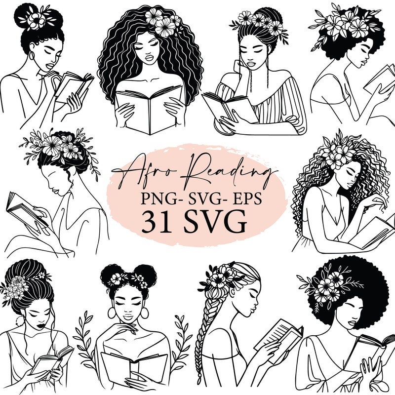 Black Woman Reading - Etsy