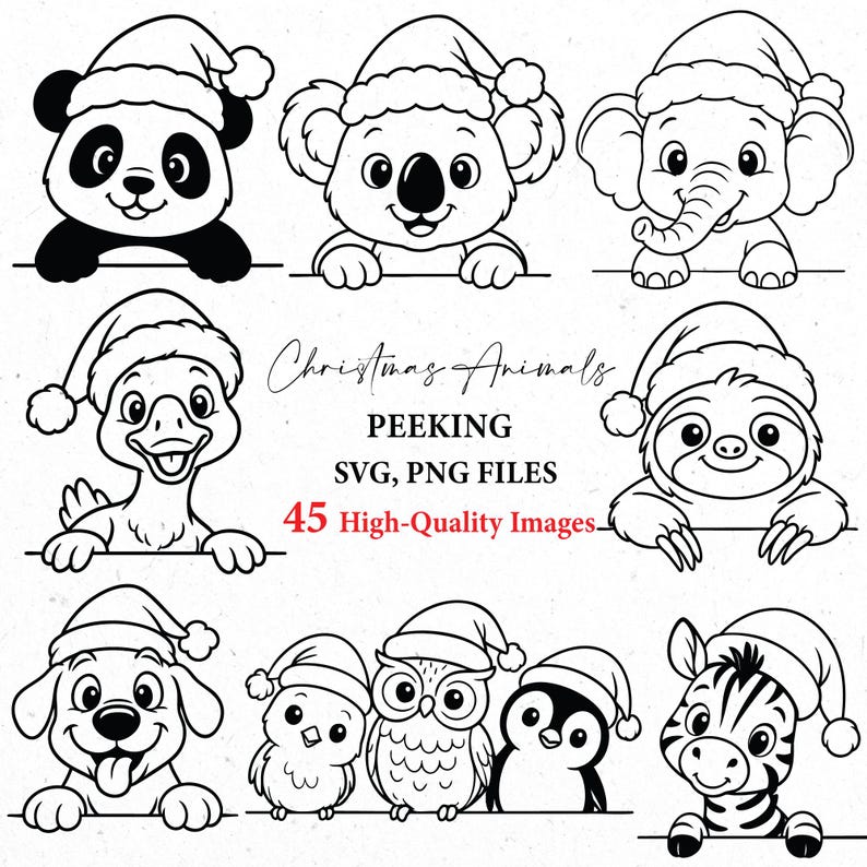 Cute Christmas Animals, Christmas SVG Bundle, Safari SVG, Svg Cricut ...