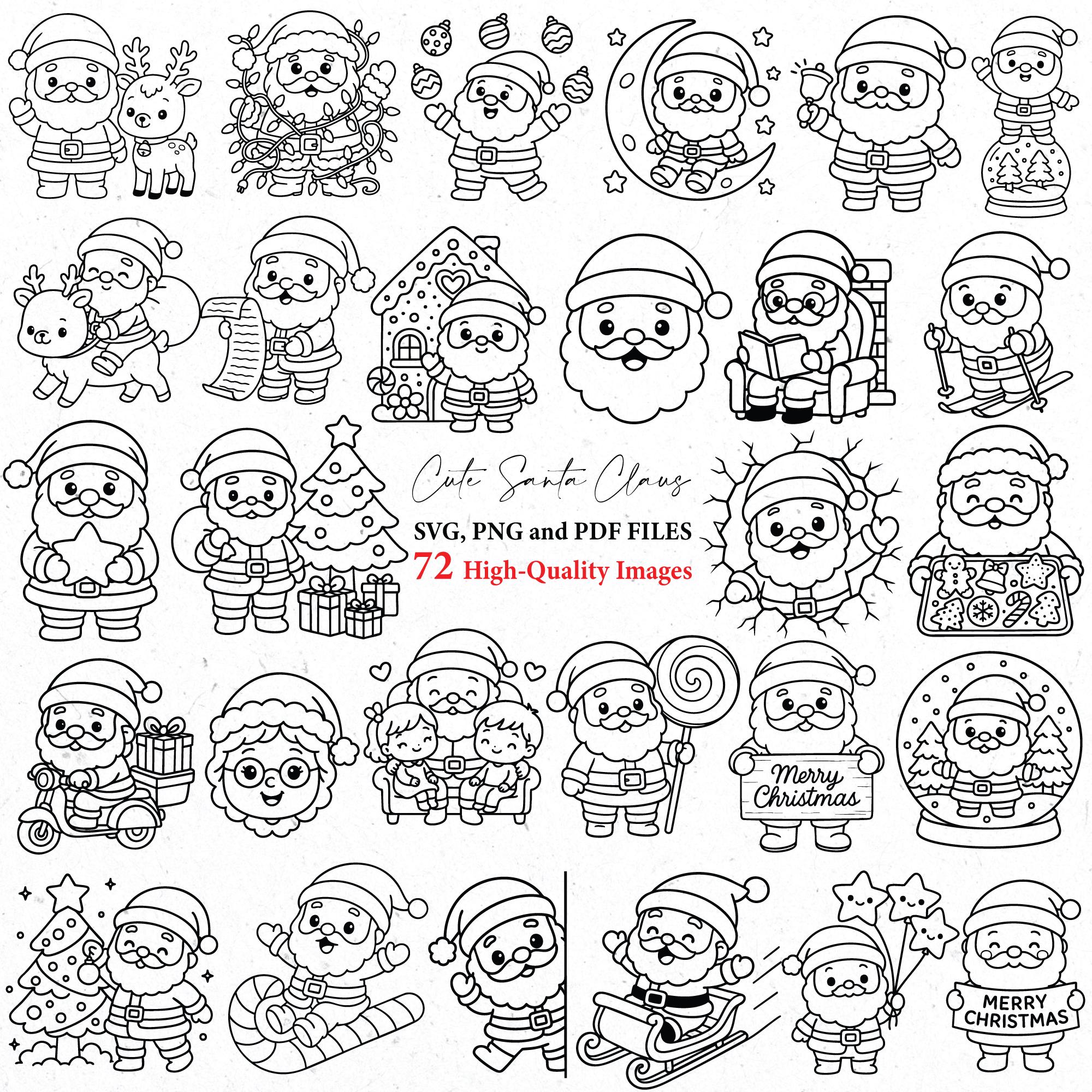 Weihnachten Santa svg, süße Weihnachtsmann Clipart, Weihnachtsmann png ...