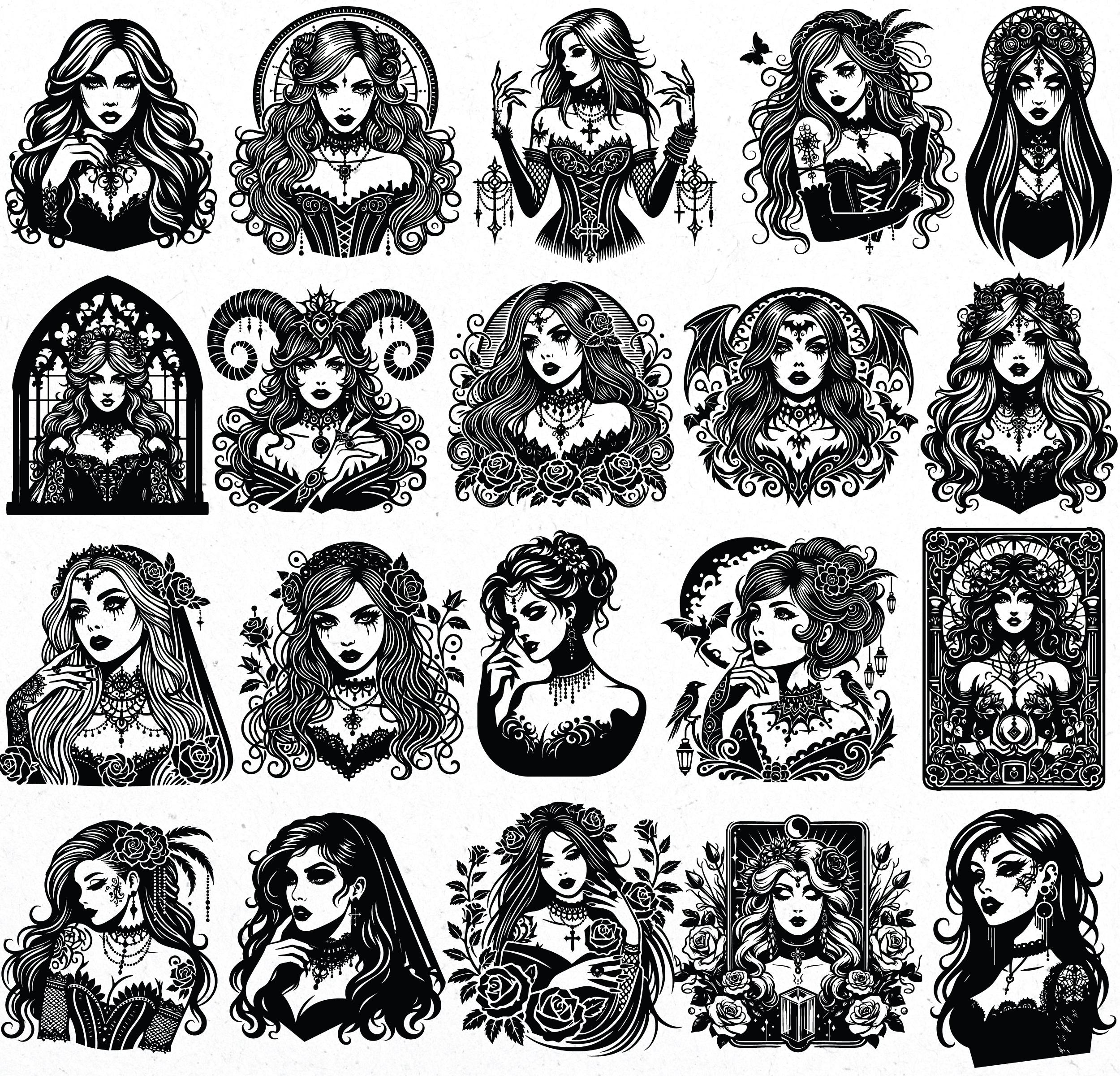 Gothic Svg, Gothic Woman Svg, Gothic Svg, Witch Svg, Goth Png, Gothic ...