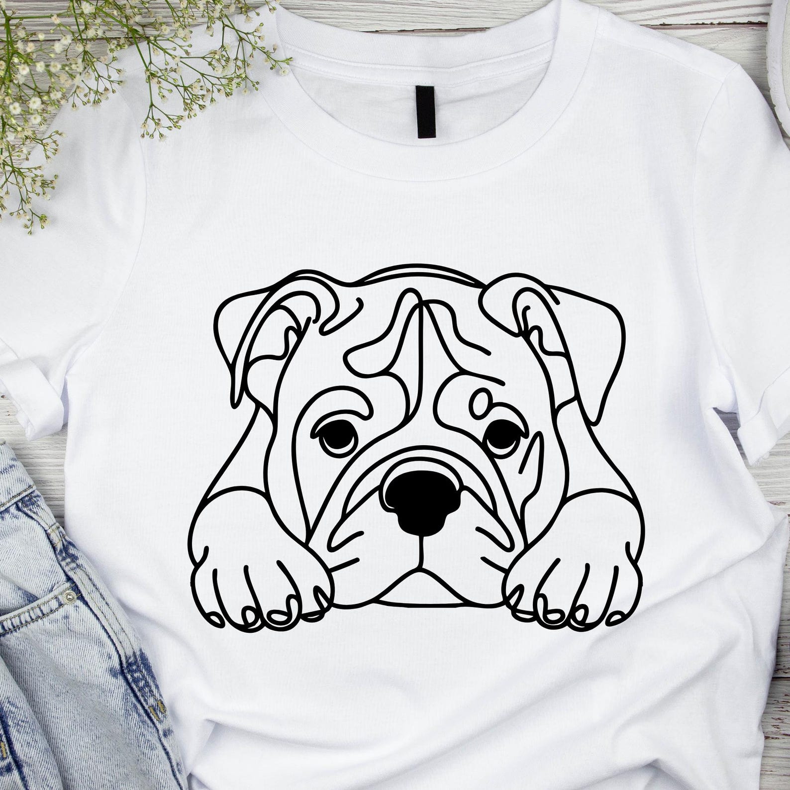 American Bulldog Svg, American Bully Outline Svg, Dog Svg, Bulldog, Dog ...