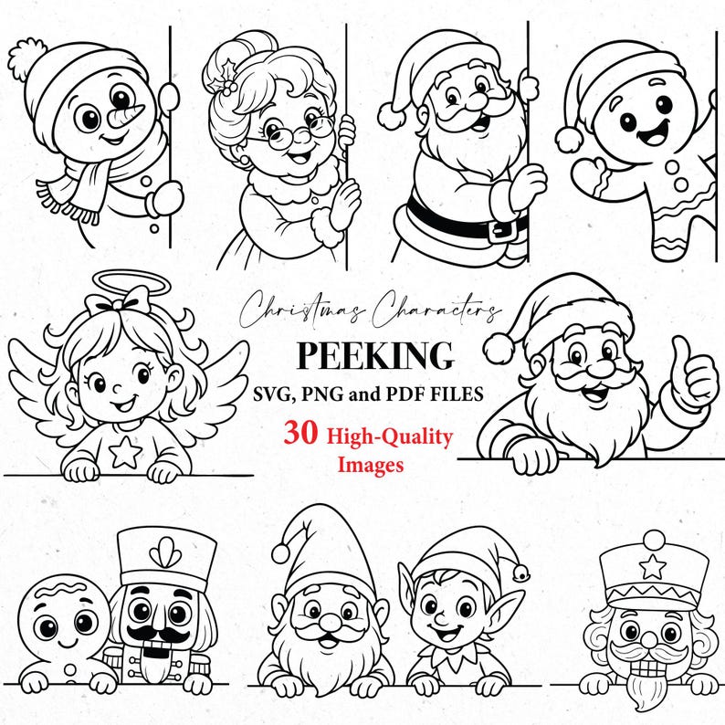 Cute Christmas Peeking Svg, Christmas SVG Bundle, Santa Claus Svg ...