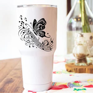 Butterfly, Music Note Svg, Elegant Butterfly With Music Notes ...