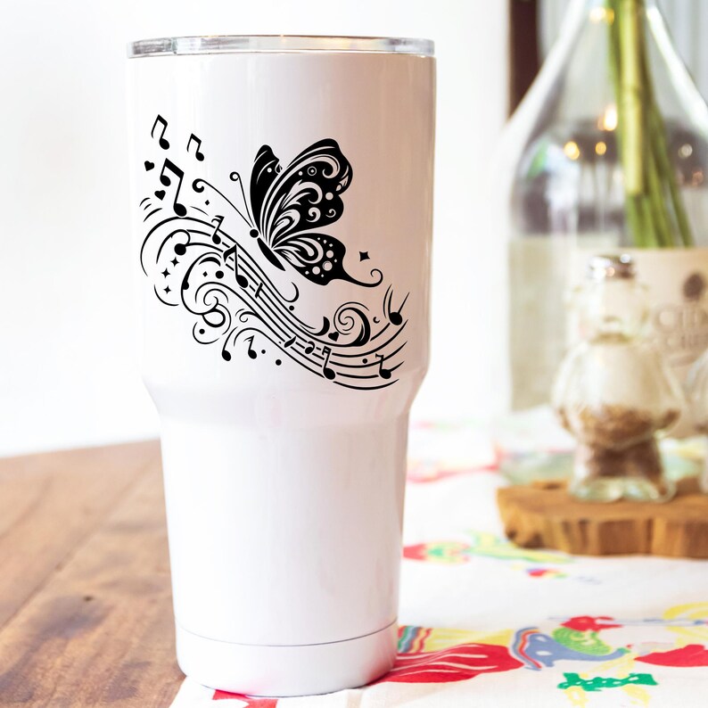 Butterfly, Music Note Svg, Elegant Butterfly With Music Notes ...