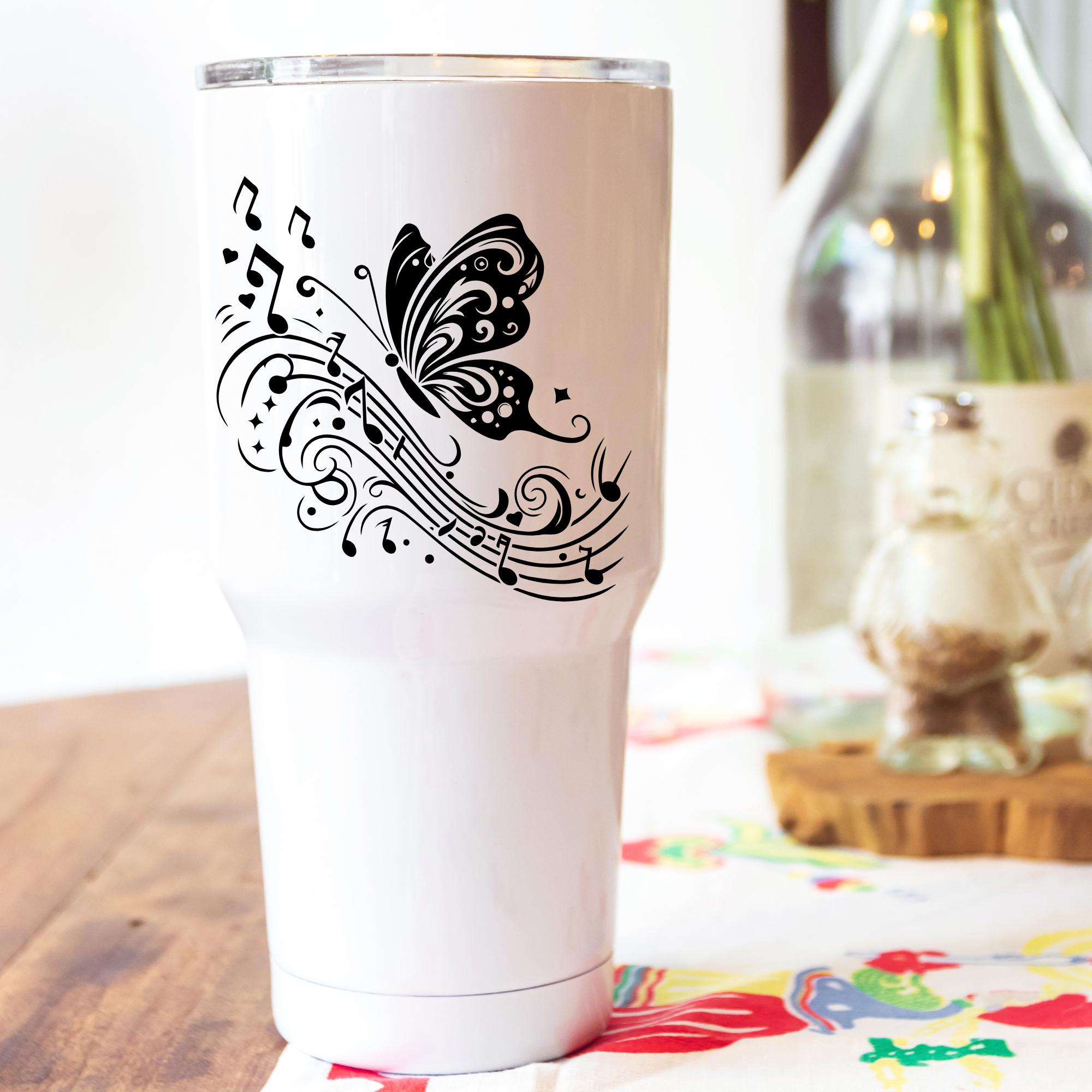 Butterfly, Music Note Svg, Elegant Butterfly With Music Notes ...