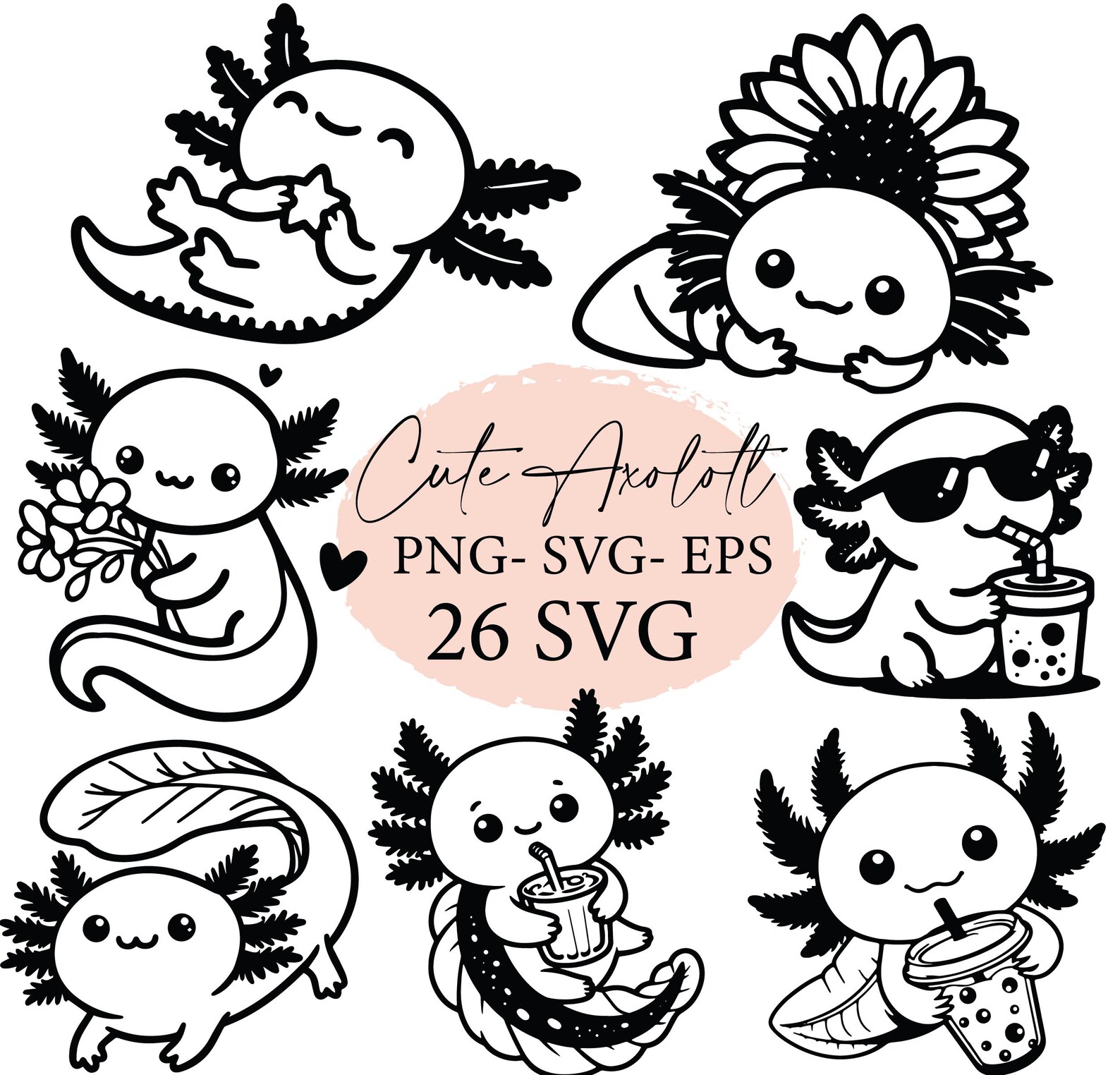 Axolotl, Cute Axolotl Png, Axolotl Svg, Cute Animals, Shirt Design,svg ...