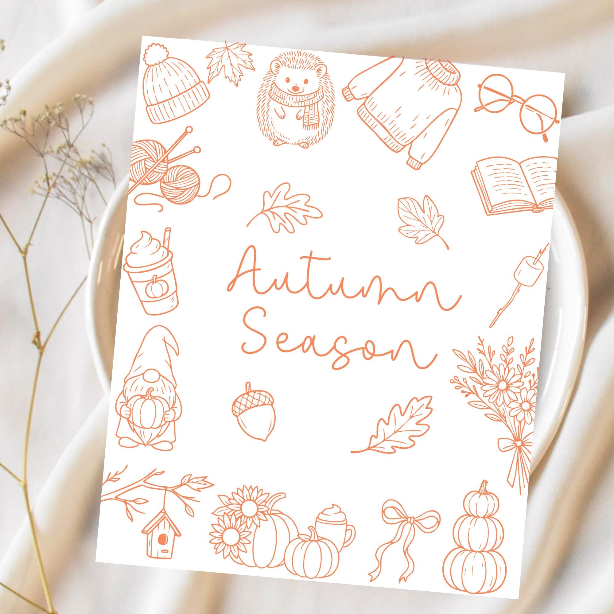 Cozy Fall Svg, Autumn Svg Bundle, Handrawn Doodle, Svg Files, Svg ...
