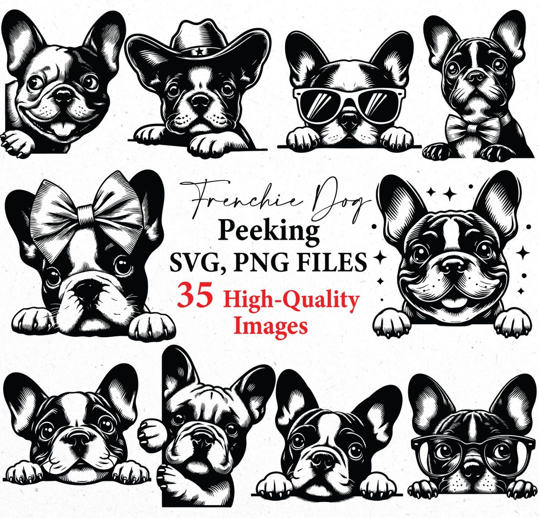 Frenchie Peeking Svg, French Bulldog Peeking Svg, Dog Svg, Frenchies ...