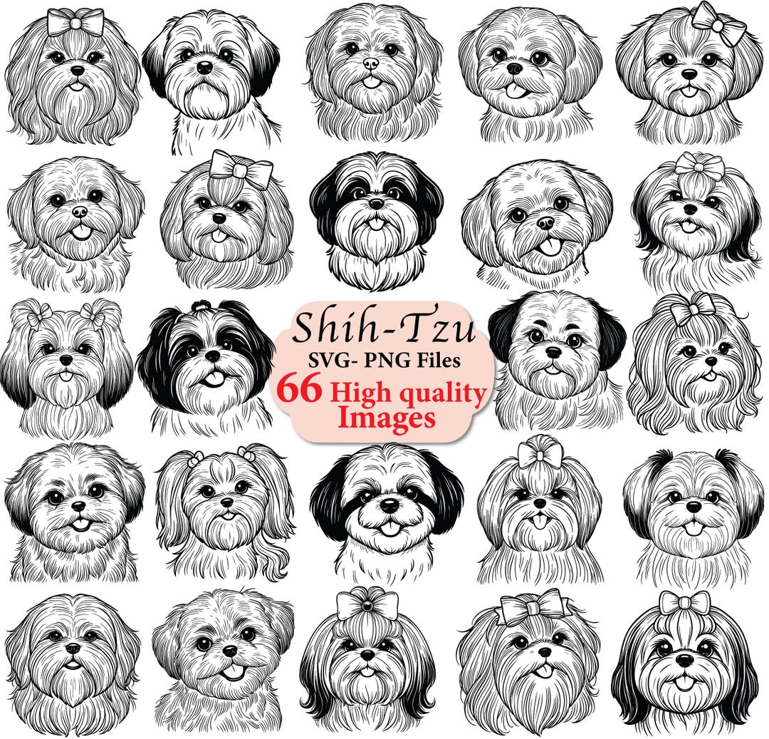 Shih Tzu, Dog Svg, Dog Outline, Svg Bundle, Svg Files, Svg Cricut, Dog ...