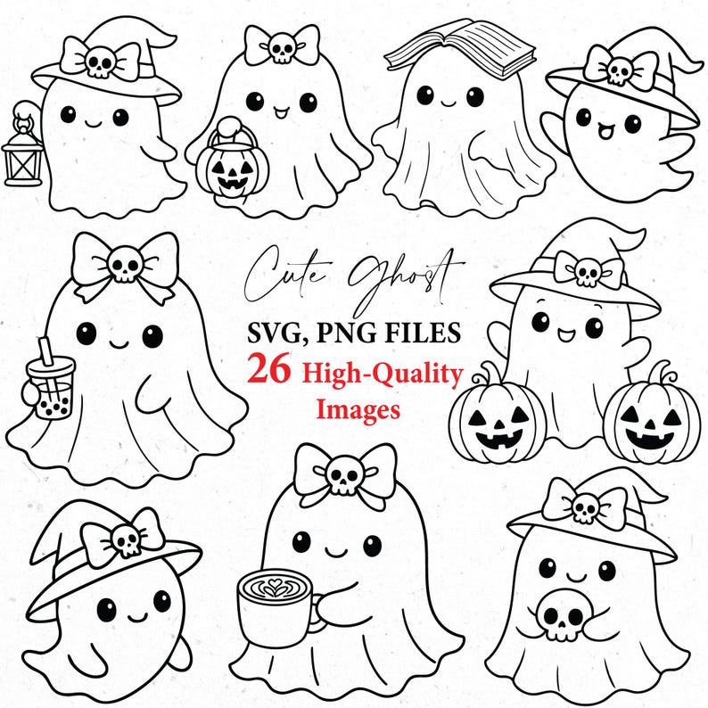 Cute Ghost Svg, Ghost Png, Cute Ghost Clipart, Halloween Svg, Halloween ...