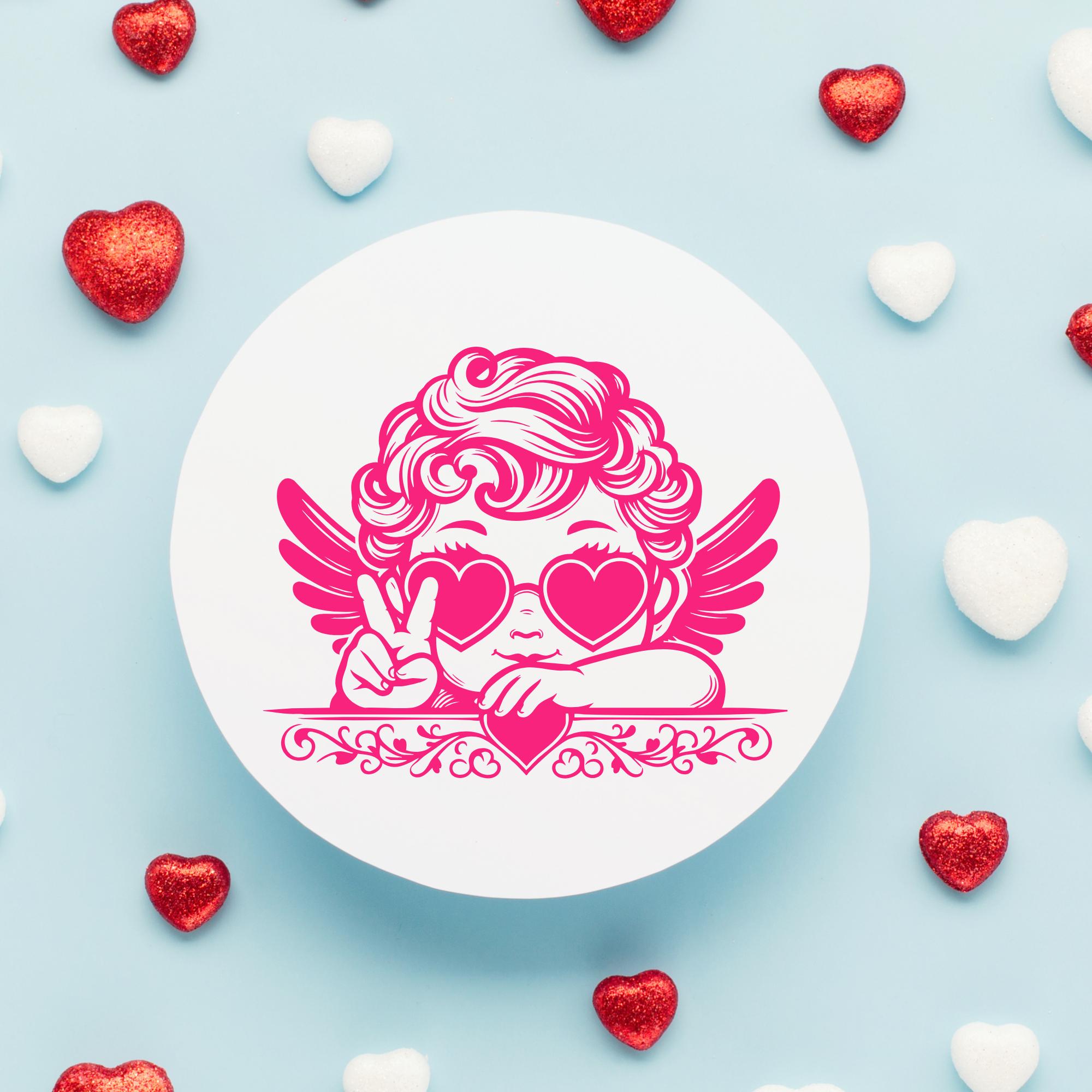Lindo Cupido asomándose SVG, Cupido PNG, paquete SVG de Cherab, SVG ...
