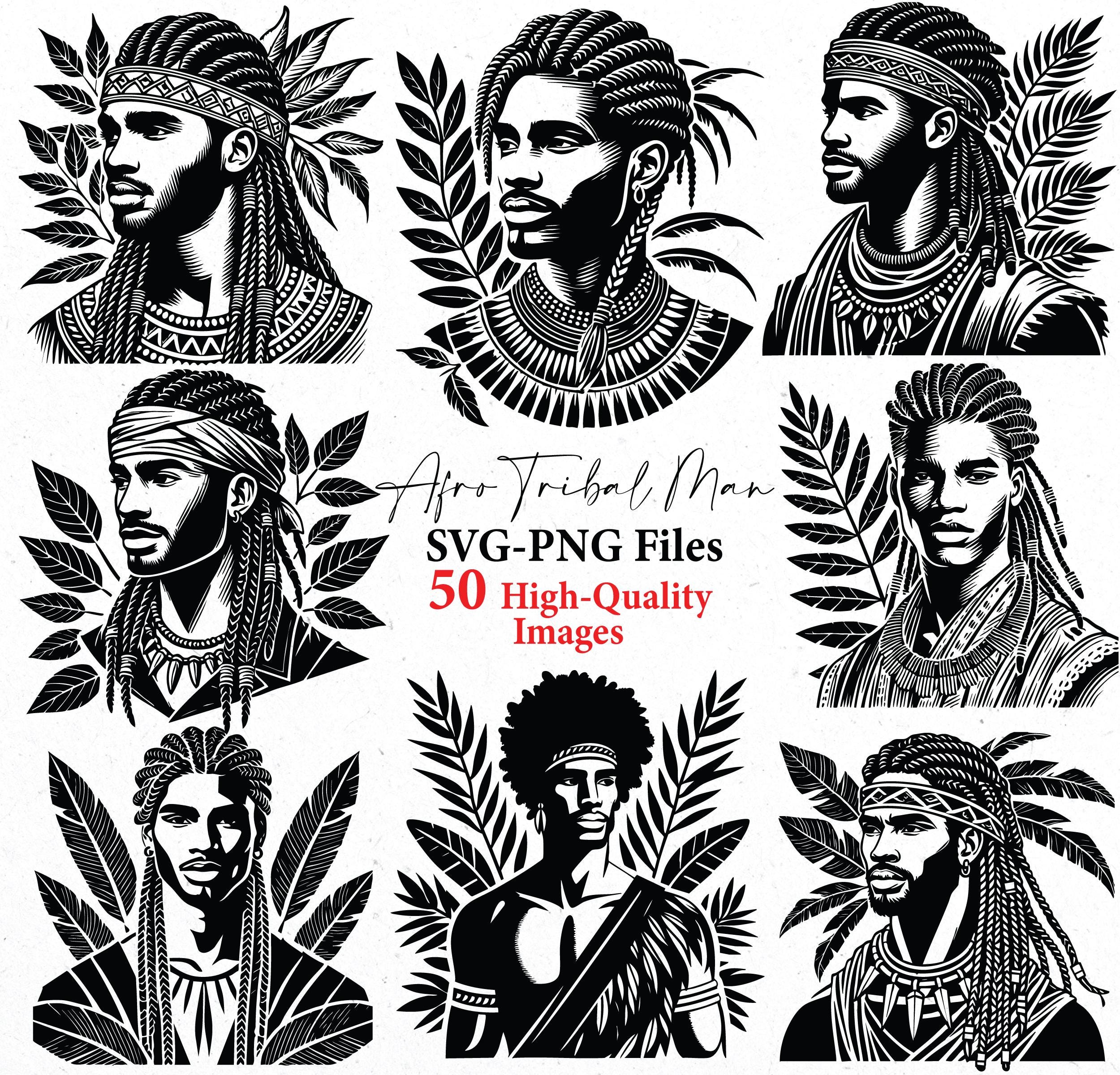 Native African Man Svg, Afro Man Svg, Tribal Afro Man, Afro Art, Afro ...