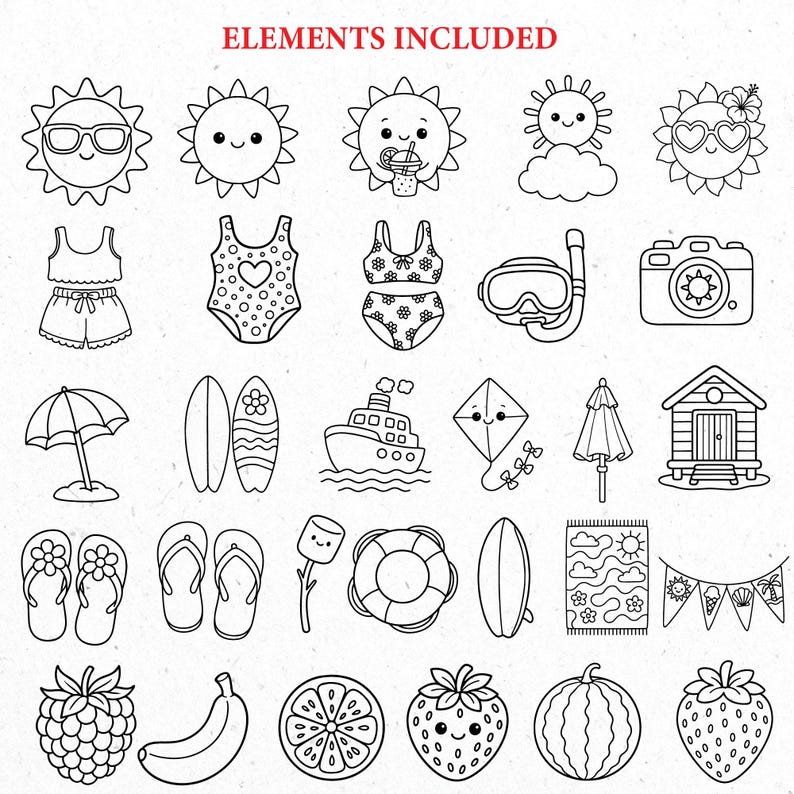 Cute Summer Svg, Summer Png Clipart, Summer Clipart, Cute Kawaii Svg ...