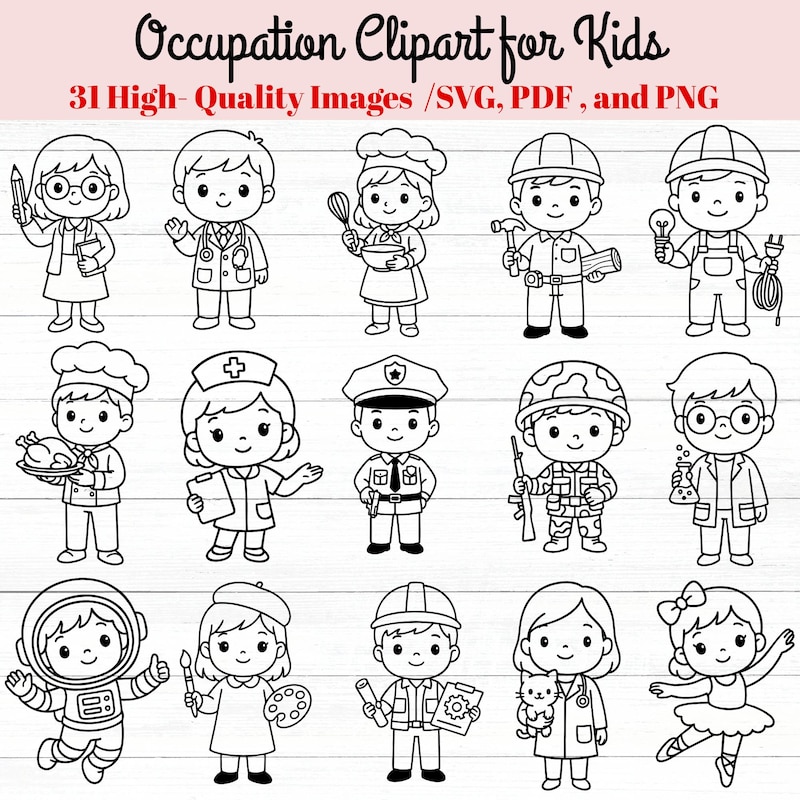 Occupation Kids Clipart - Etsy