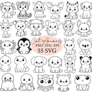 Cute Forest Animals, SVG Bundle, Safari SVG, Svg Cricut, Doodle, Safari ...