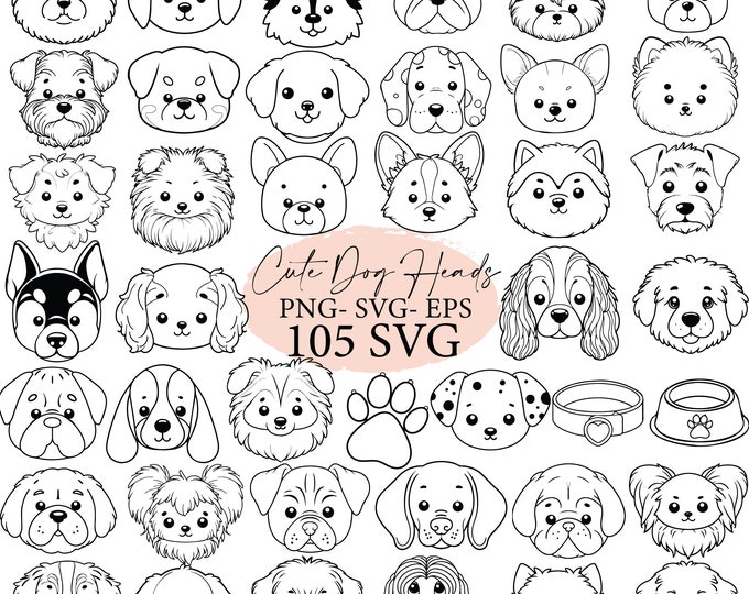 Hand Drawn Dog Clipart Set | Puppy Breeds SVG, PNG, EPS, - Etsy Canada