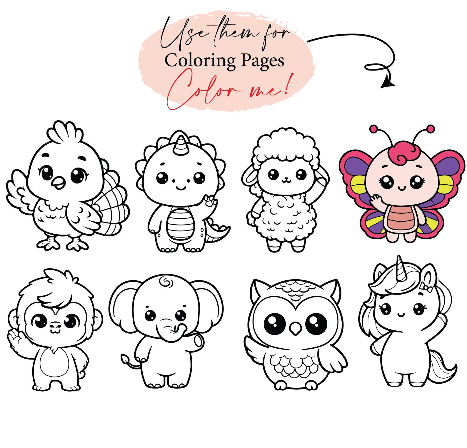 Cute Forest Animals Waving, SVG Bundle, Safari SVG, Doodle Svg, Safari ...