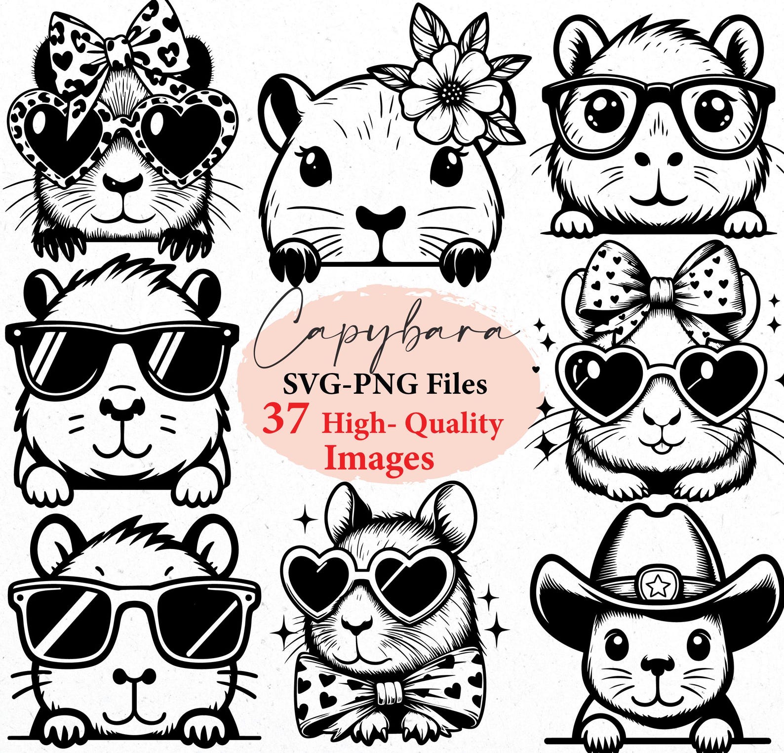 Capybara, Capybara Svg, Cute Capybara Png, Animal Svg, Cute Animals ...