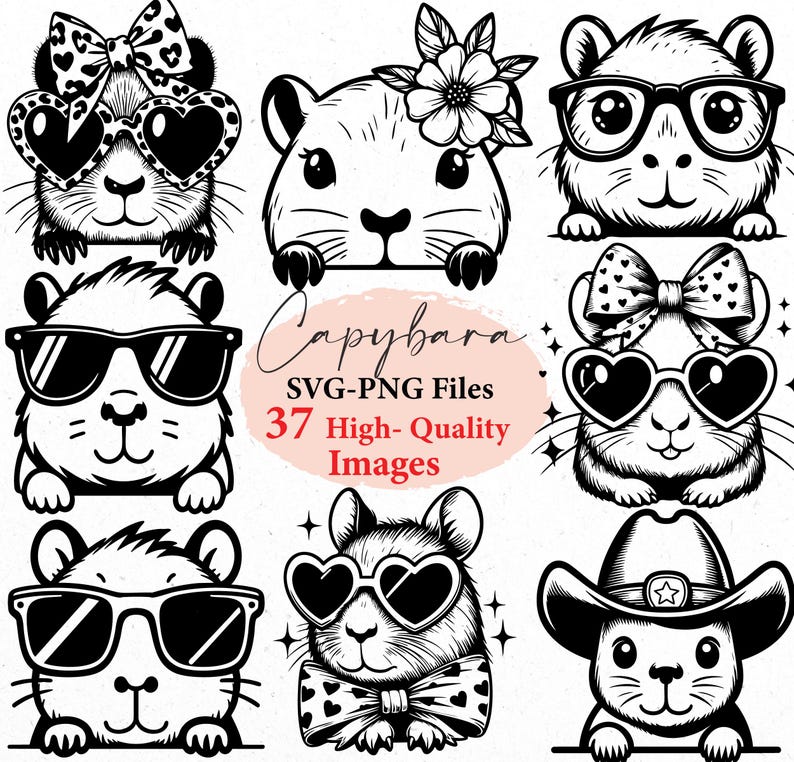 Capybara, Capybara Svg, Cute Capybara Png, Animal Svg, Cute Animals ...