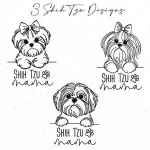 Shih Tzu Dog Svg, Dog Mama Svg, Dog Outline Svg, Dog Svg, Dog Mama Png ...