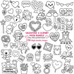 Cute Kawaii Valentine's SVG, Valentine's Png, Valentine's Clipart ...