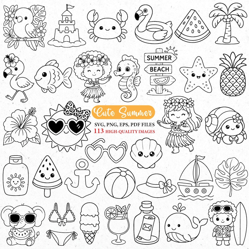 Cute Kawaii Doodle - Etsy