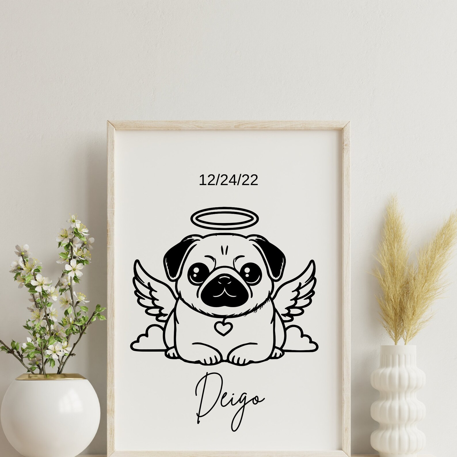 Cute Pug With Halo SVG Bundle, Dog SVG, Svg Cricut, Doodle, Handrawn ...