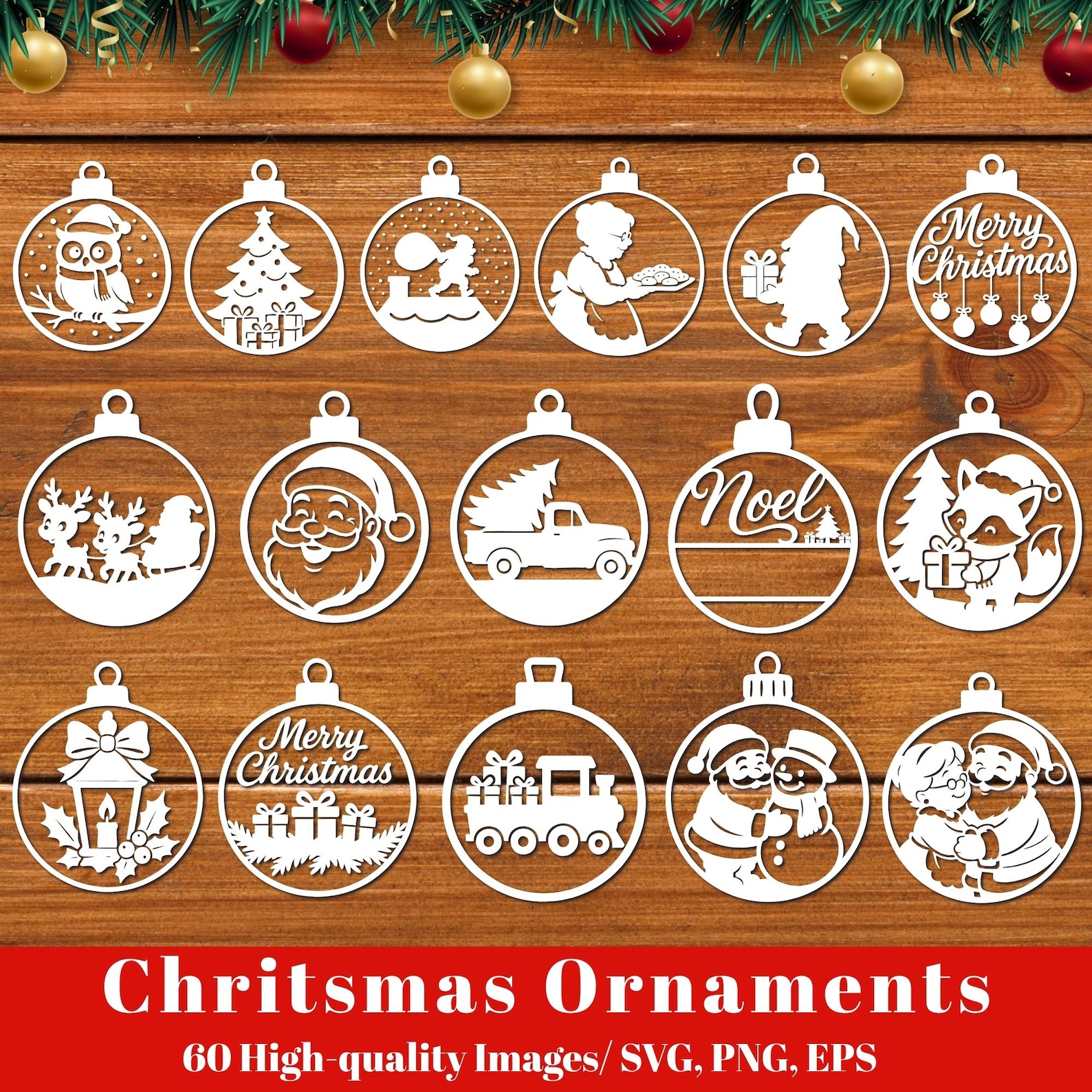 Christmas Balls SVG, Christmas Ornaments Svg, Ornaments PNG, Christmas ...