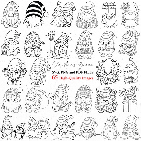 Gnome Digital Stamps - Etsy