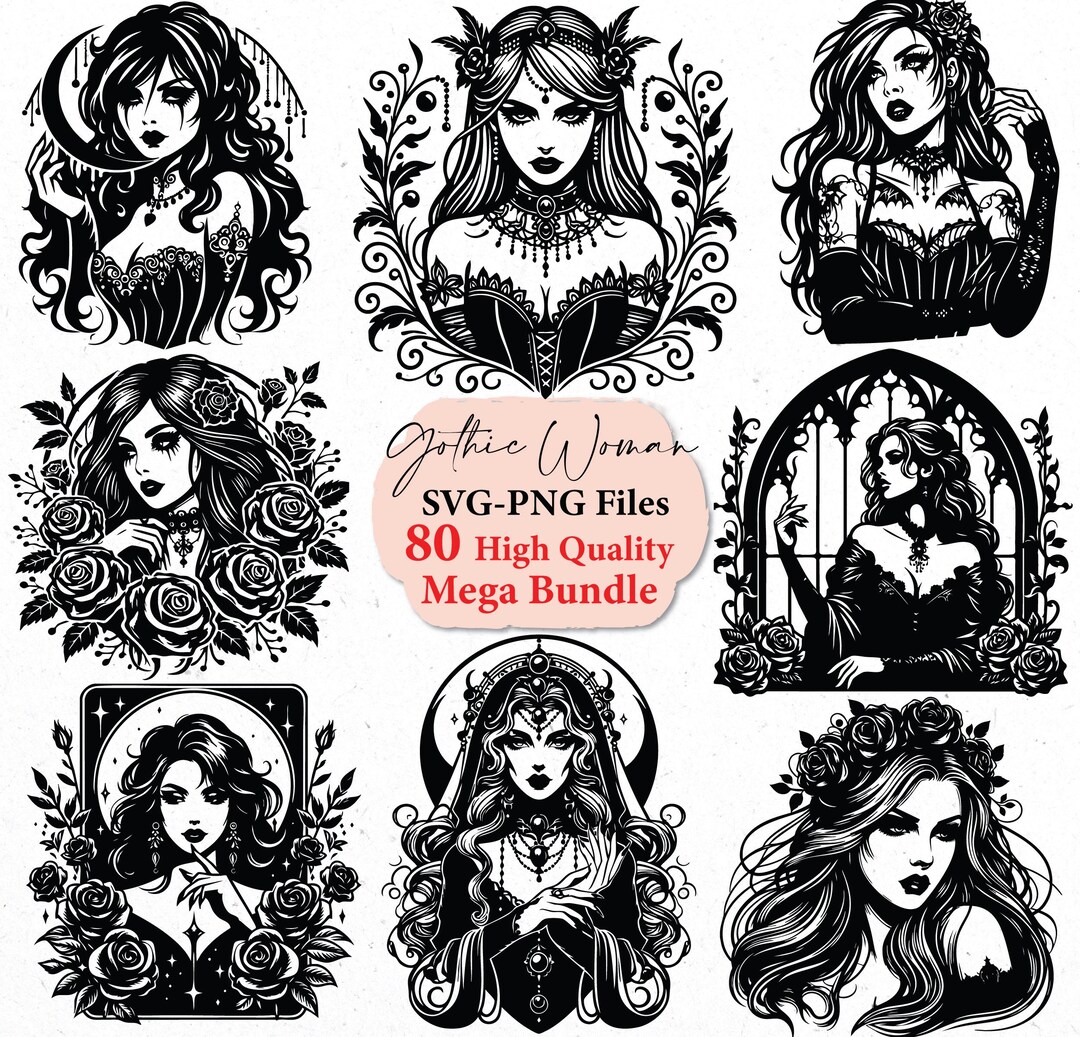 Gothic Svg, Gothic Woman Svg, Gothic Svg, Witch Svg, Goth Png, Gothic ...