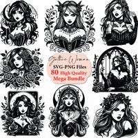 Cute Goth Girl Clipart Vector Graphic Svg Png Jpg Eps Pastel Gothic ...