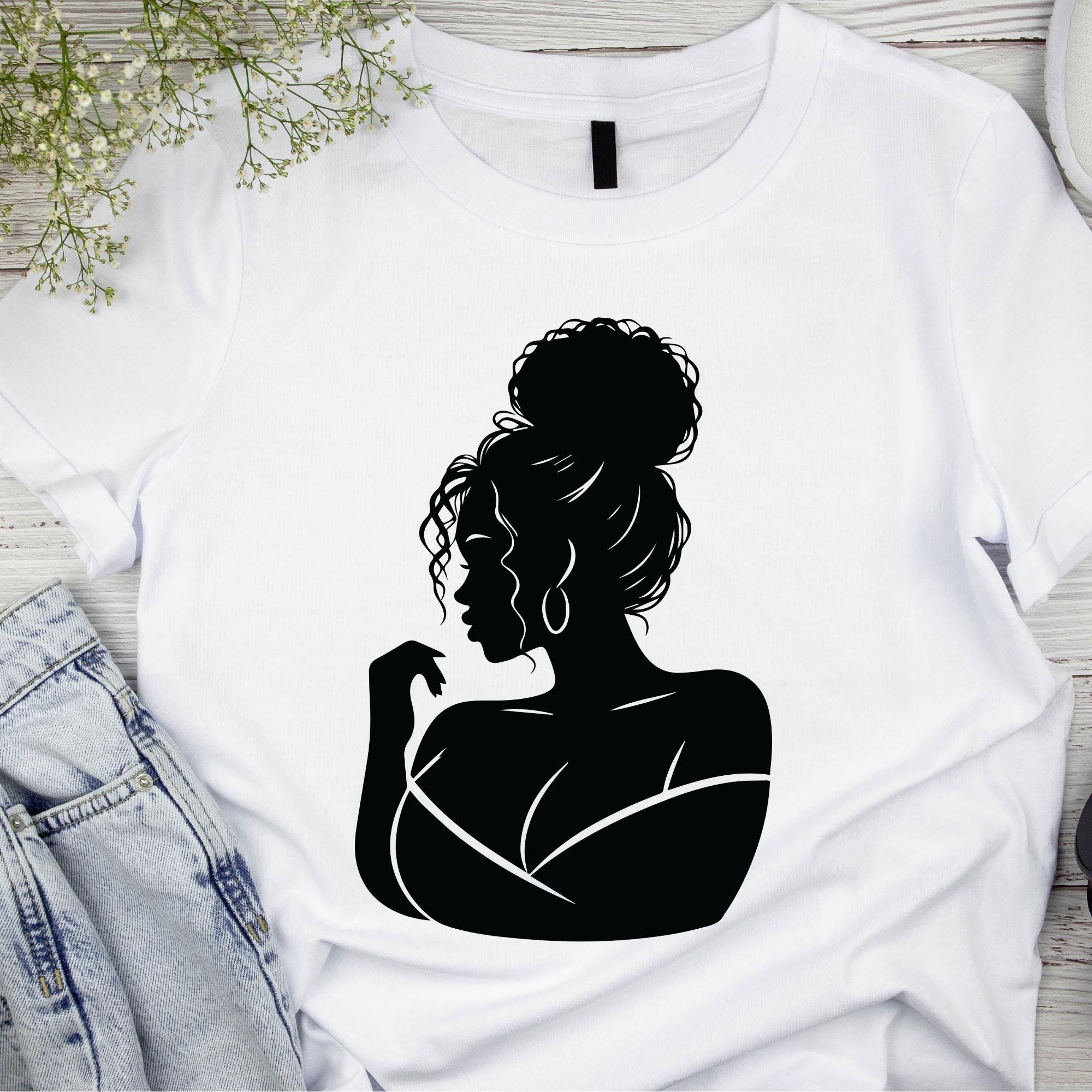 African Women, Silhouette SVG, Afro Art, Afro Girl Svg,oversized Black ...