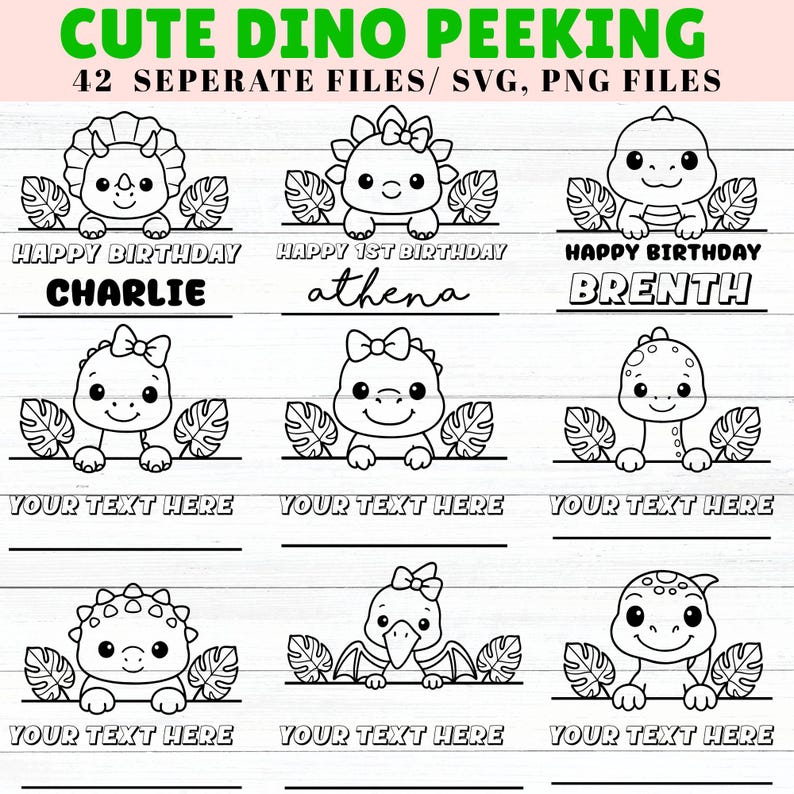 Dinosaur Peeking SVG, Cute Dino Svg, Baby Dinosaur Png, Dinosaur ...